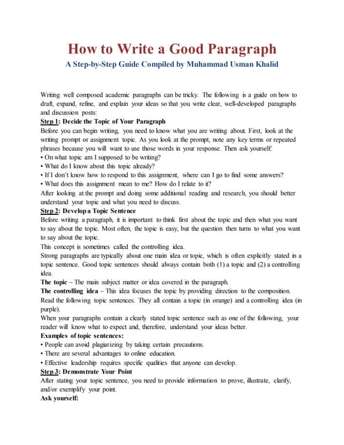 Paragraph Writing What is a paragraph? A group of sentences that ...