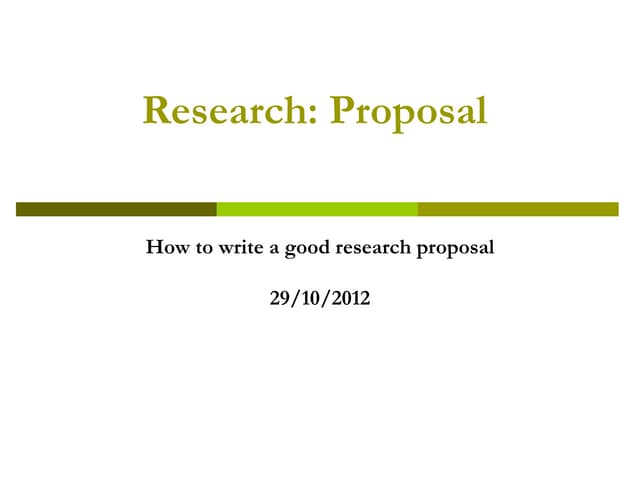 Developing a research proposal | PPTX