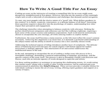 How To Write A Good Title For An Essay.pdf