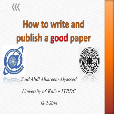 How to write and publish good paper | PPT | Social Networking | Internet