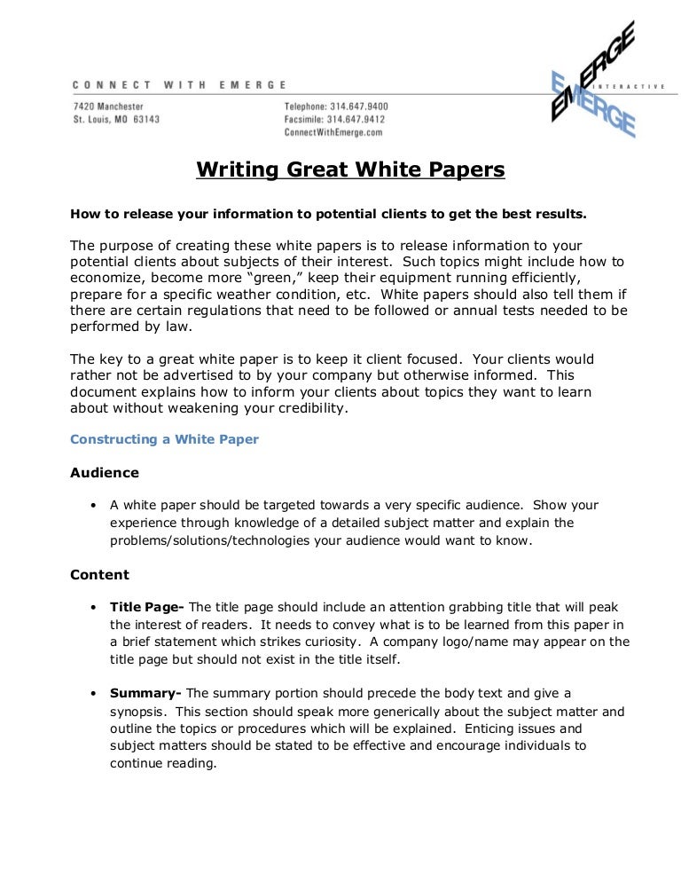 How To Write A Great White Paper how-to-write-a-great-white-paper