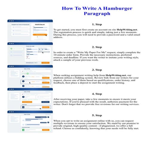 How To Write A Hamburger Paragraph | PDF