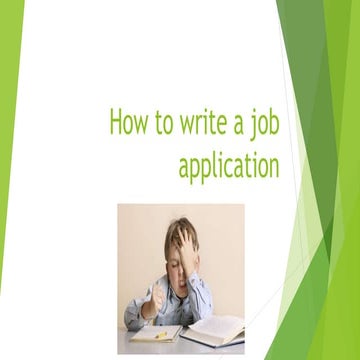 How to write a job application | PPT