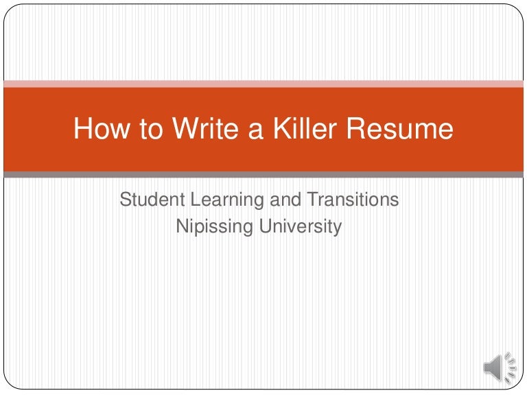 How to write a killer resume