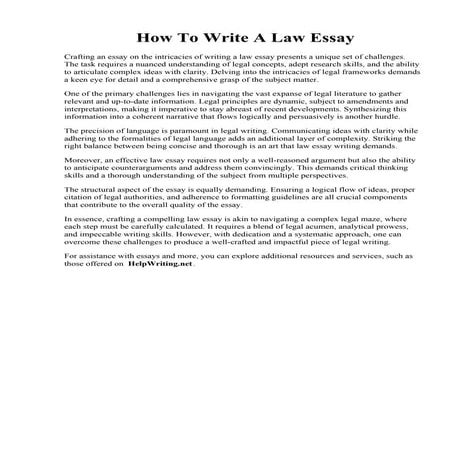 How To Write A Law Essay. How to Write a Law Essay 500 Words - PHDessay.com
