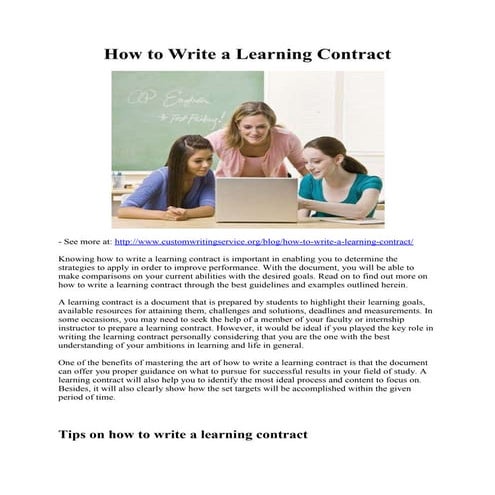 How to write a learning contract | PDF