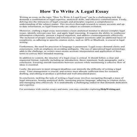 How To Write A Legal Essay | PDF