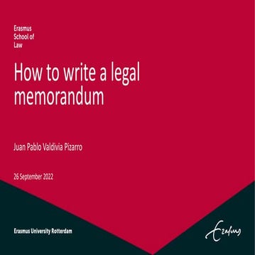 How to write a legal memo and how to plead a case - JP Valdivia Pizarro ...