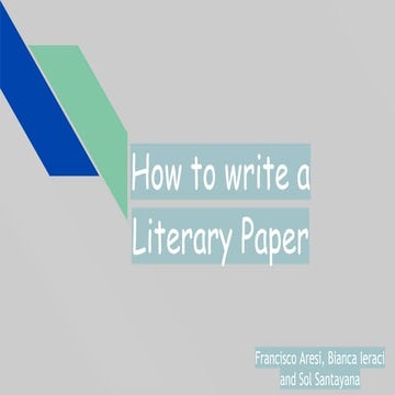How to write a literary paper | PDF
