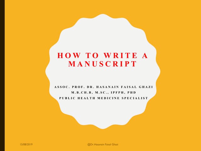 How To Write A Manuscript 2019 | Pdf