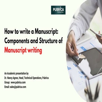 How to write a manuscript components and structure of manuscript ...