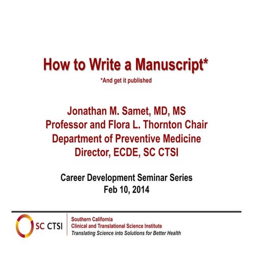 How to Write a Manuscript: Useful Tips | PDF