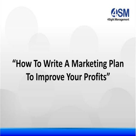 How To Write a Marketing Plan | PPT