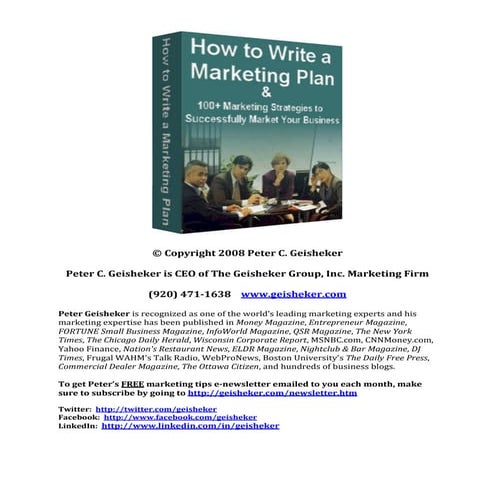 How to write a marketing plan ? | PDF