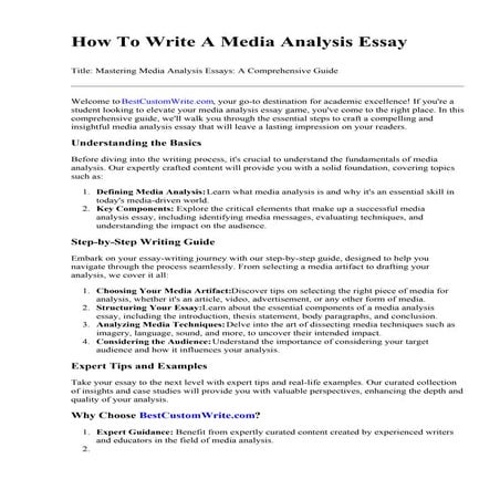How To Write A Media Analysis Essay | PDF