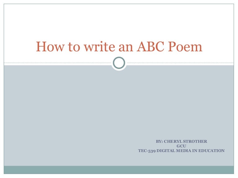How To Write An Abc Poem How To Write An Abc Poem