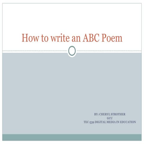 How to write an abc poem | PPT