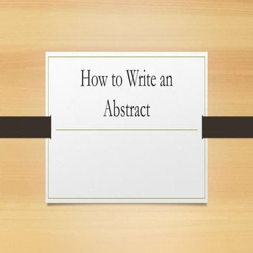 How to Write an Abstract | PPTX