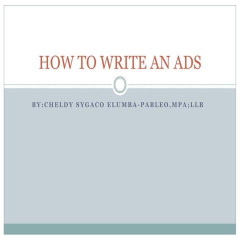 How to write an ads | PPTX
