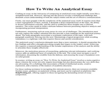 How To Write An Analytical Essay. Write my analytical essay - How To ...
