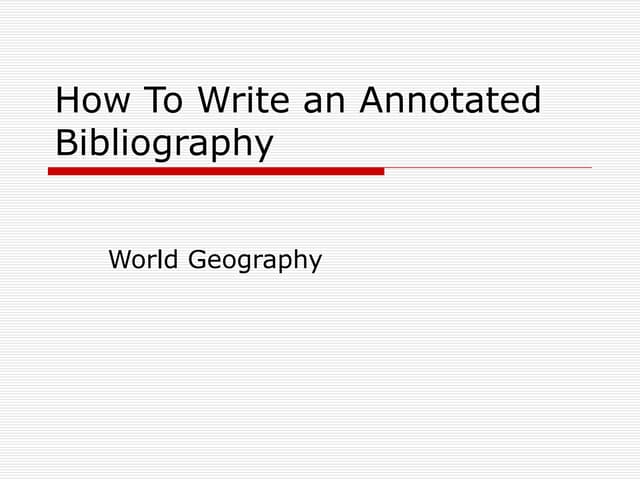 Annotated bibliographies | PPTX