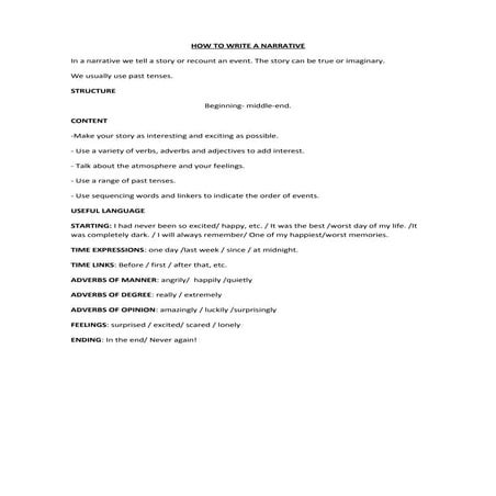 How to write a narrative | DOC