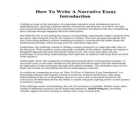 How To Write A Narrative Essay Introduction.pdf