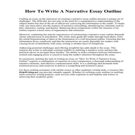 How To Write A Narrative Essay Outline | PDF | Screenwriting | Content ...