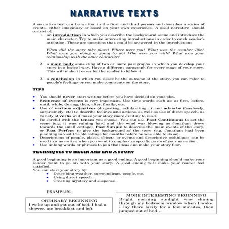 How to write a narrative text | PDF