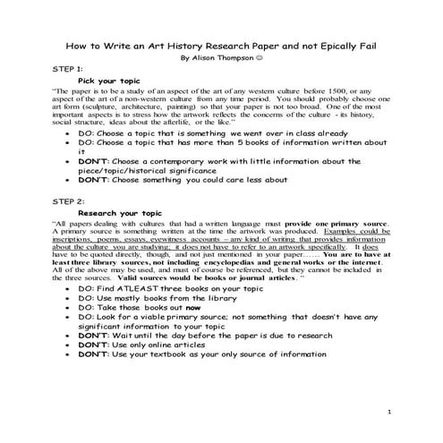 How to write an art history research paper and not epically fail | DOCX