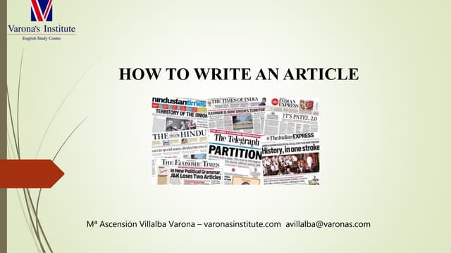 Article writing | PPT
