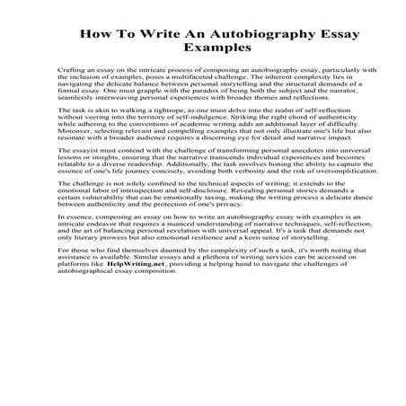 How To Write An Autobiography Essay Examples.pdf