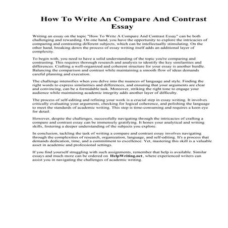 How To Write An Compare And Contrast Essay.pdf