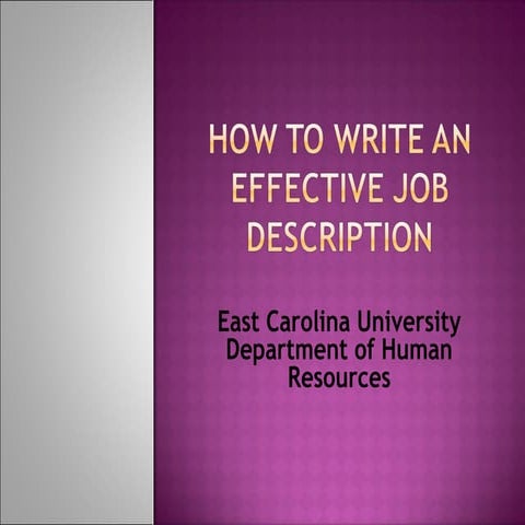 How to write an effective job description | PPT