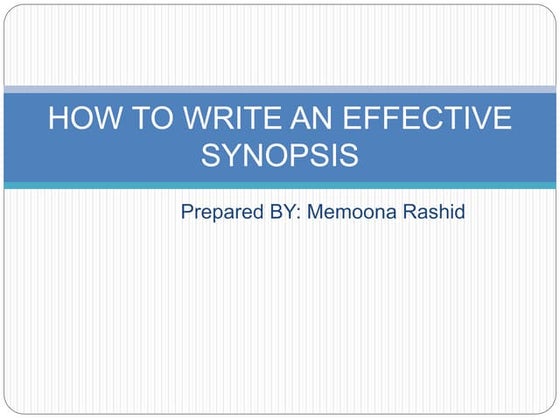 How to write a medical synopsis.pptx
