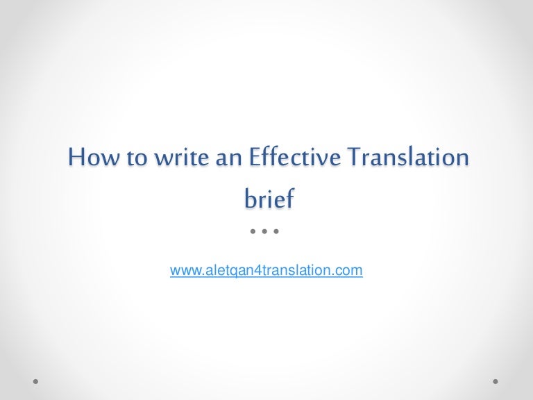How to write an effective translation brief