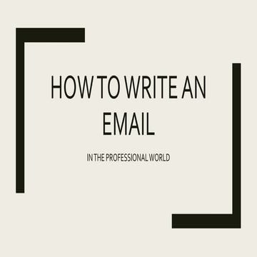 How to write an email | PPT