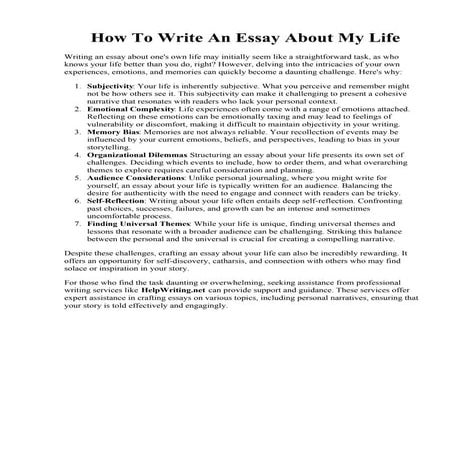 How To Write An Essay About My Life.pdf