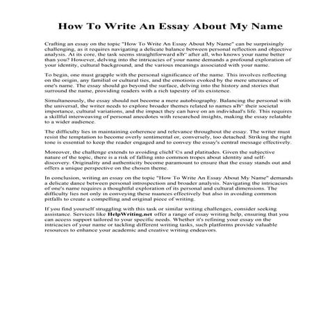 How To Write An Essay About My Name.pdf