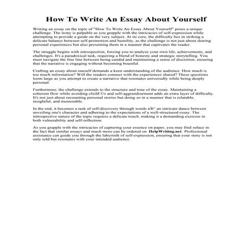 How To Write An Essay About Yourself.pdf