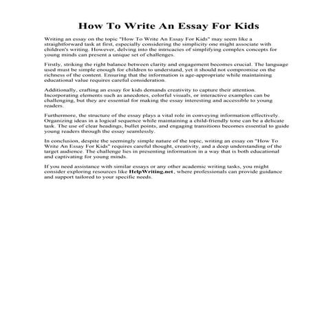 How To Write An Informative Essay Examples - Sample | PDF