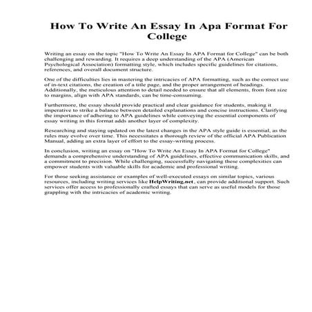 How To Write An Essay In Apa Format For College.pdf