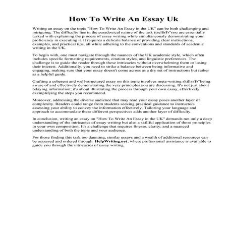 How To Write An Essay Uk.pdf | Romance | Genres