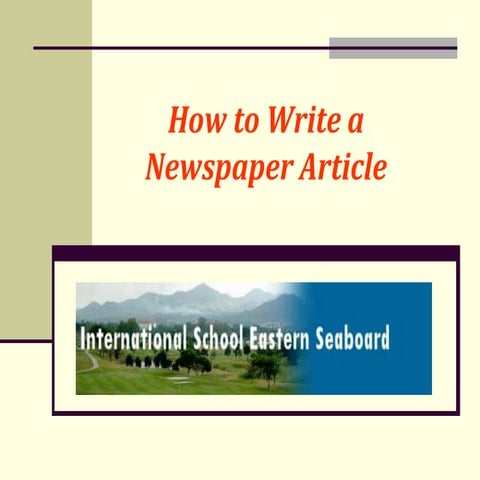 How to write a newpaper article | PPTX