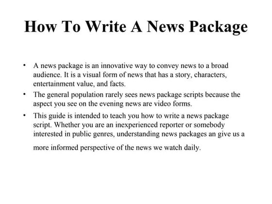 COMM 118 - Writing for a VOSOT (Broadcast Journalism) | PPT