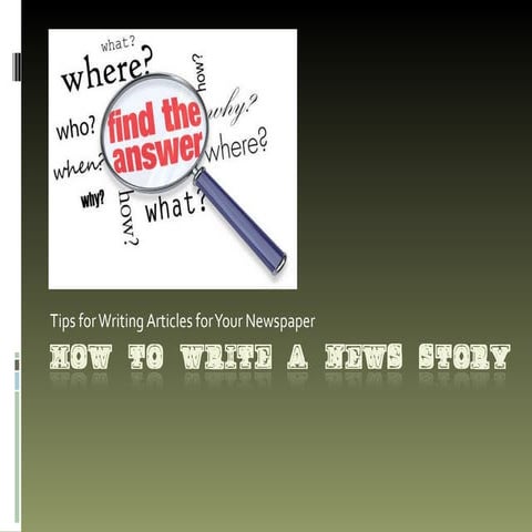 How To Write a News Story | PPT | Sports