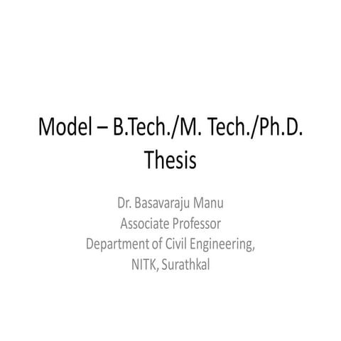 How to write an excellent outstanding b.tech., m.tech. and ph.d. thesis ...
