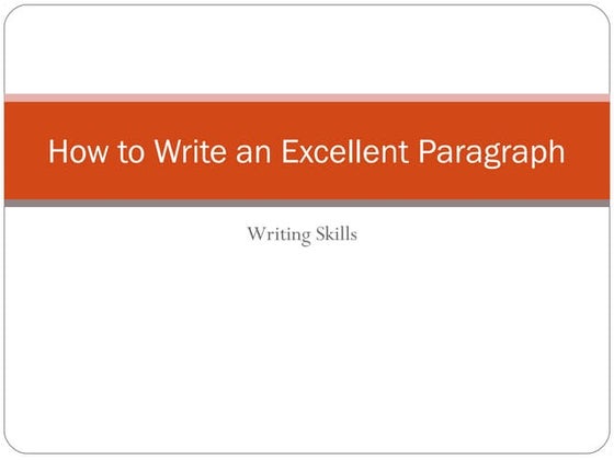 Writing a Paragraph | PPTX