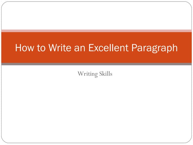 Writing a Paragraph | PPTX