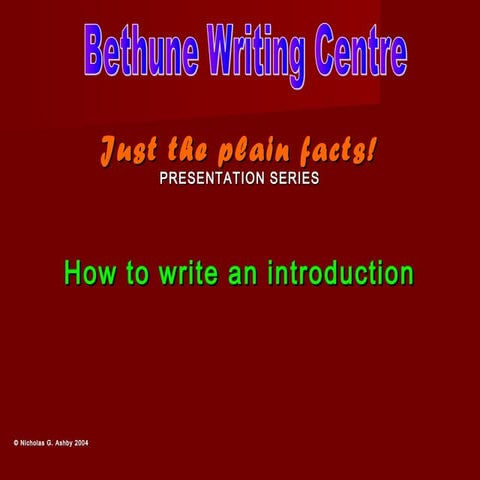 How to write an introduction | PPT | Education